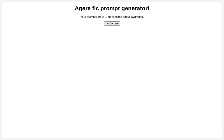 Agere fic prompt generator!