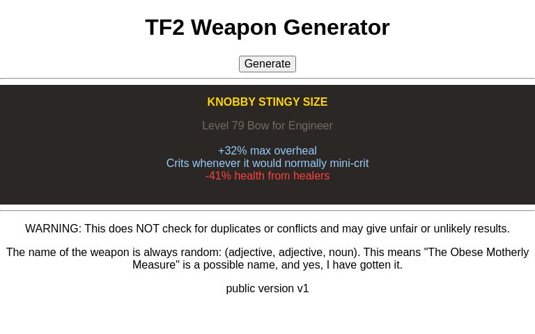 TF2 Weapon Generator