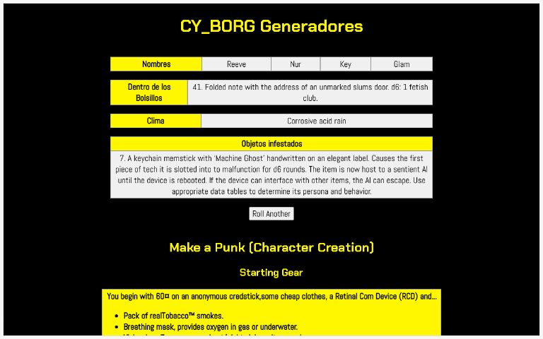 CY_BORG Generadores