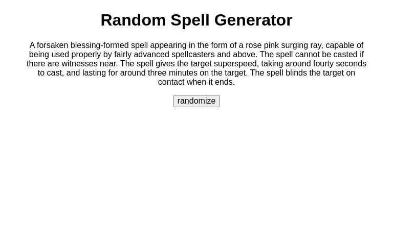 Random Spell Generator