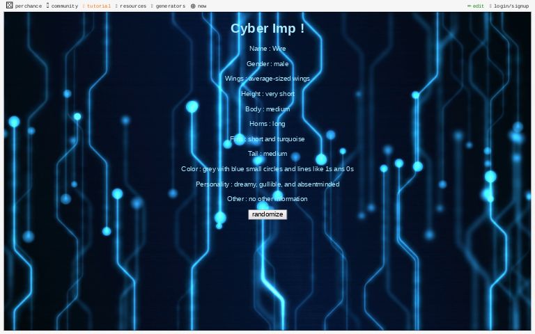 Cyber Imp ! ― Perchance Generator