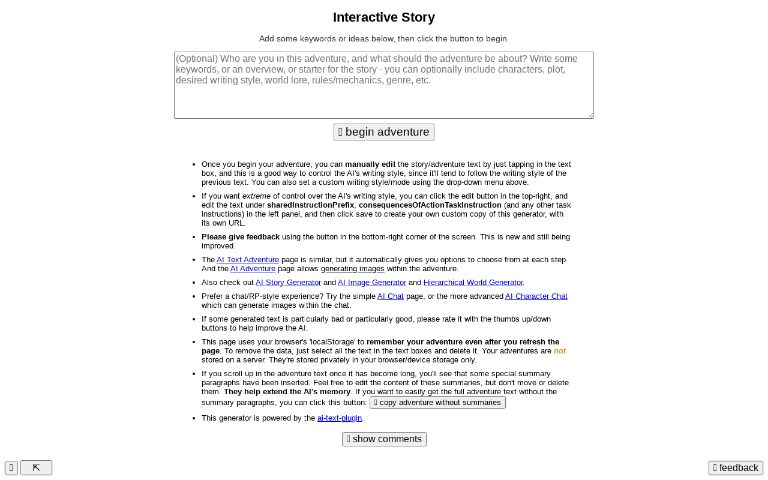 Interactive Story ― Perchance Generator