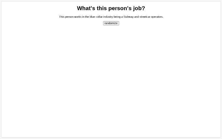 What's this person's job? ― Perchance Generator
