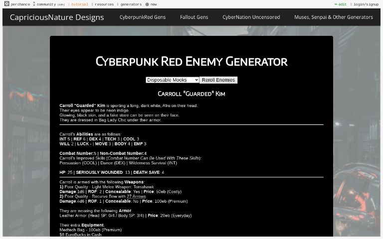 cyberpunk-red-enemy-generator