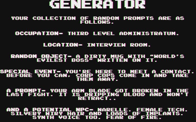 Cyberpunk Prompt Generator