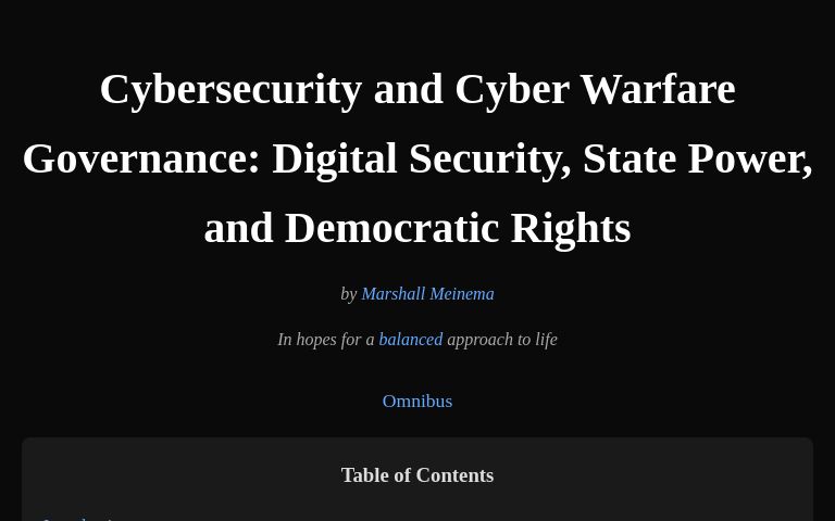 Cybersecurity and Cyber Warfare Governance: Digital Security, State ...