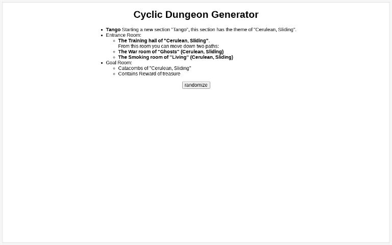 Cyclic Dungeon Generator