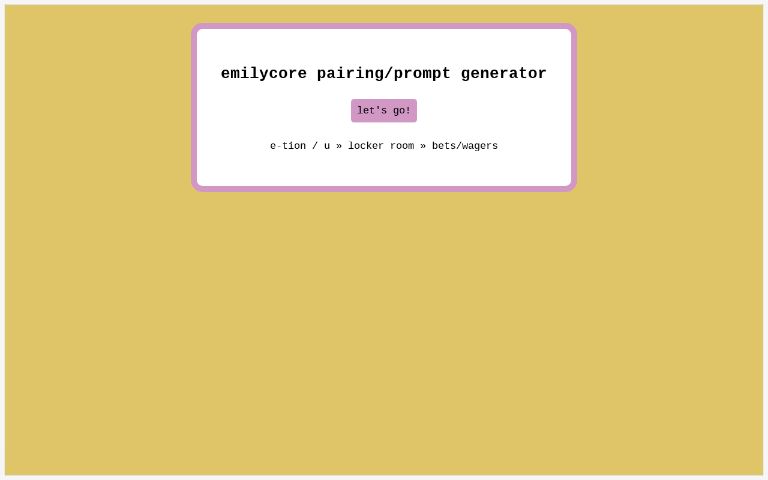 emilycore pairing/prompt generator