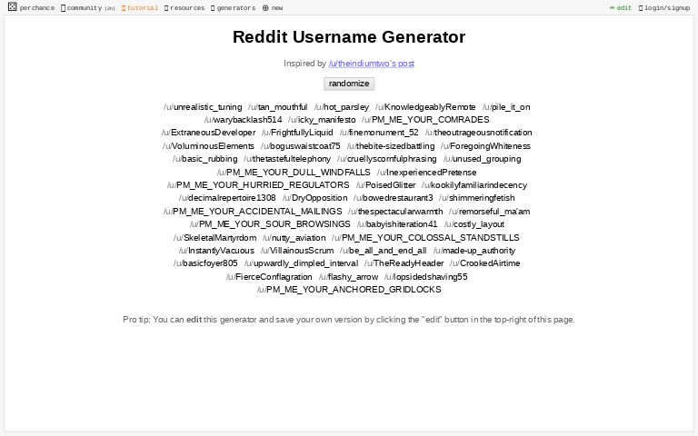 Reddit Username Generator