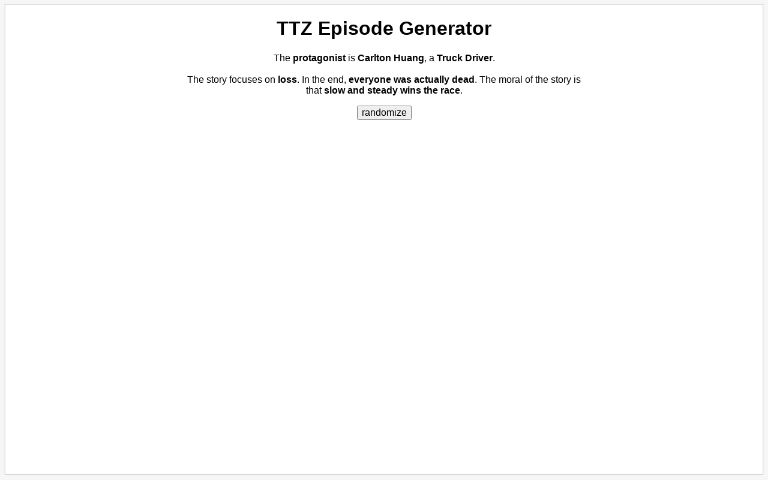 TTZ Episode Generator