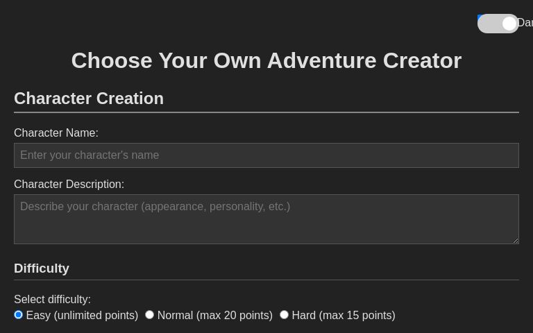 Choose Your Own Adventure Creator ― Perchance Generator