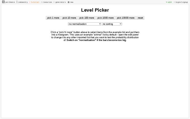 Level Picker ― Perchance Generator