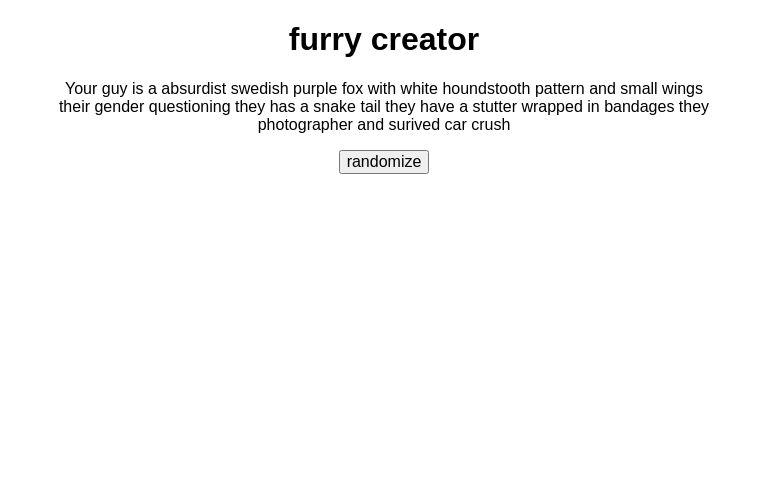 furry creator ― Perchance Generator