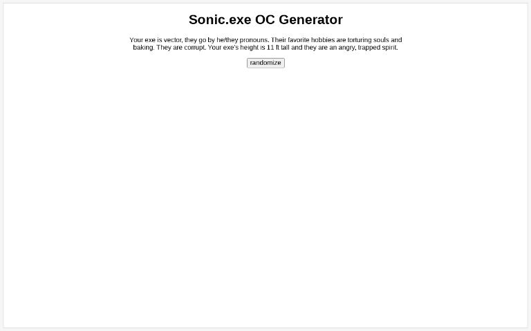 Sonic.exe OC Generator