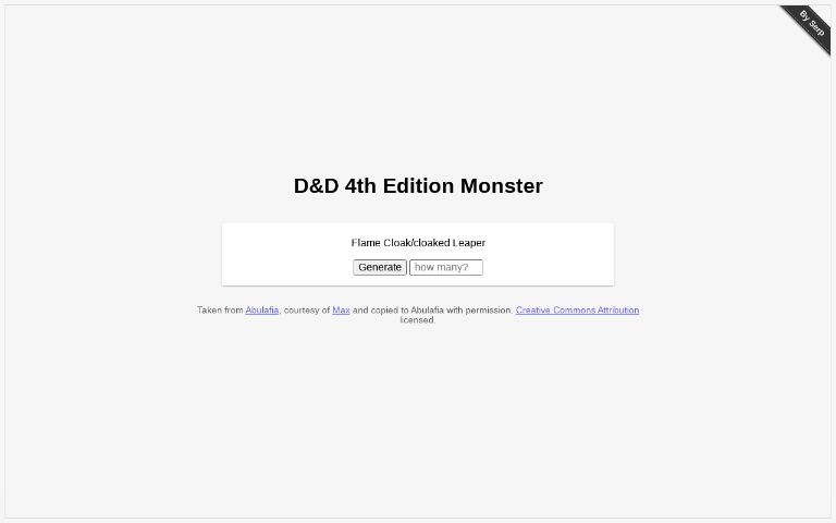 D&D 4th Edition Monster ― Perchance Generator
