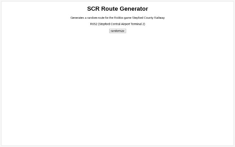 SCR Route Generator