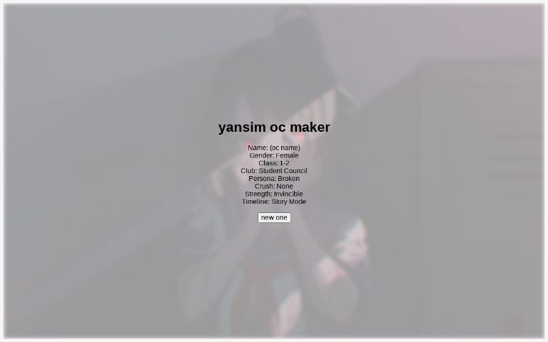 yansim oc maker ― Perchance Generator