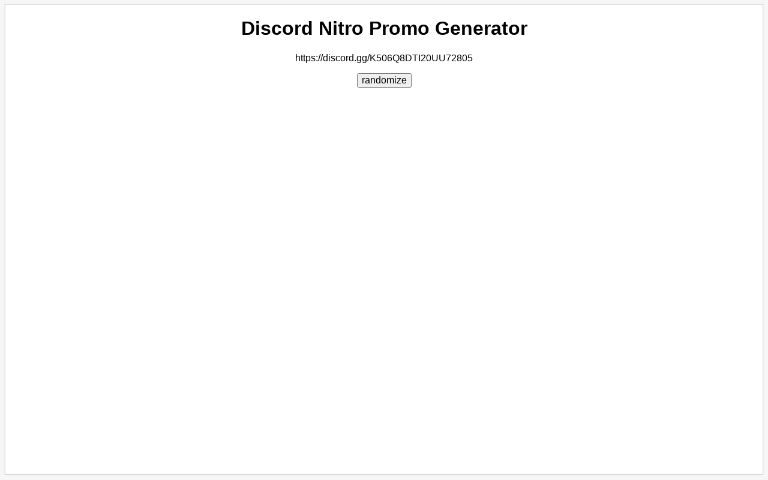 Discord Nitro Promo Generator