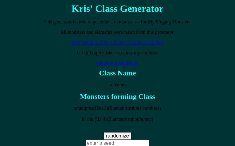 Kris' Class Generator