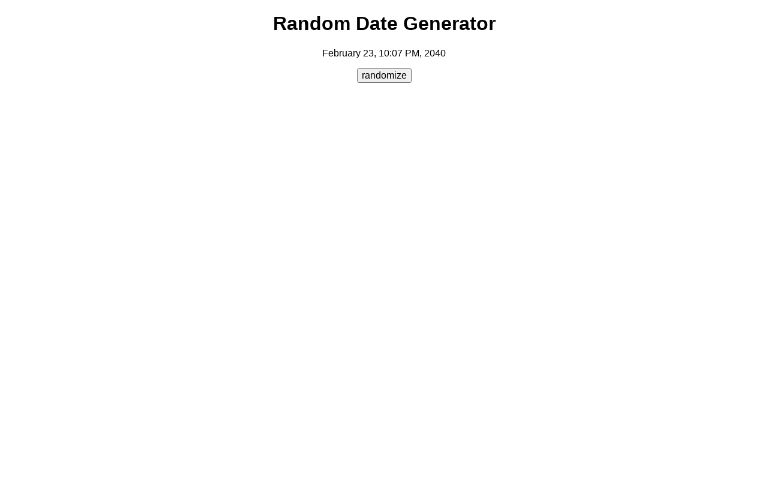 Random Date Generator