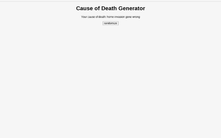 Cause of Death Generator