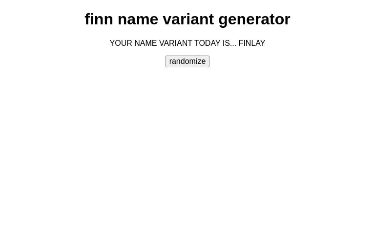 finn name variant generator