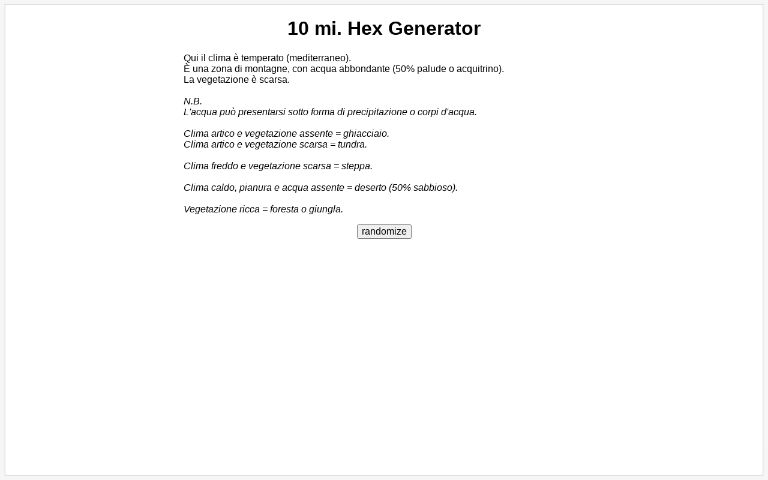10 mi. Hex Generator