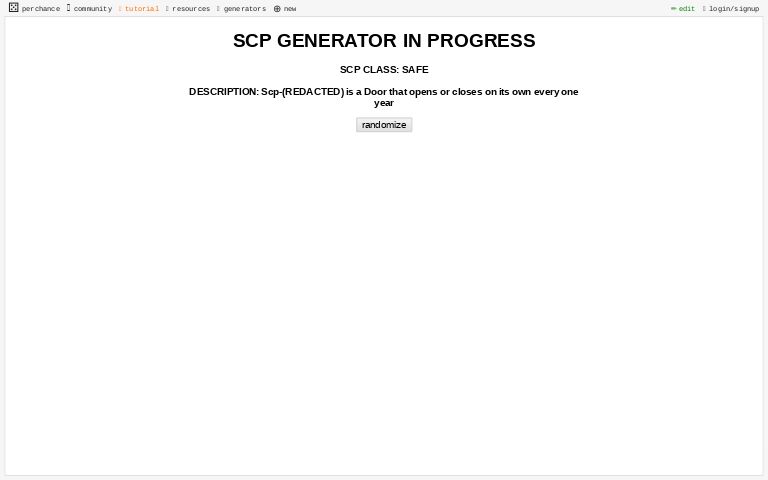 SCP GENERATOR IN PROGRESS