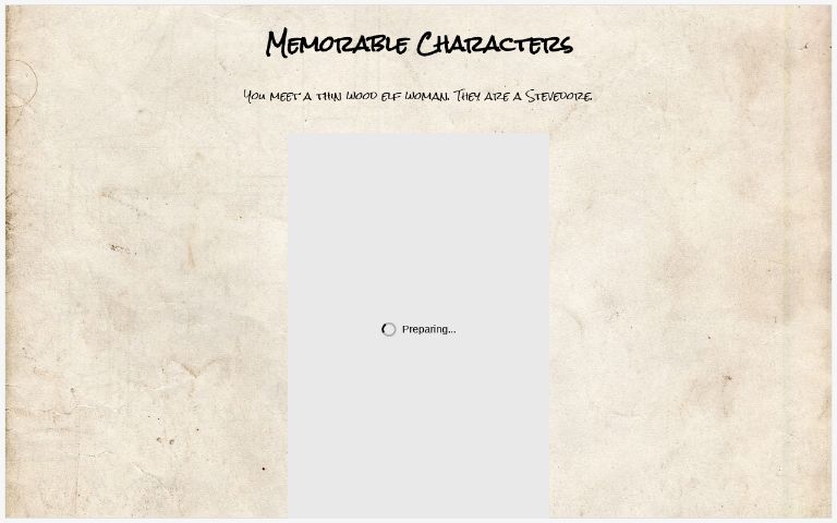 Memorable Characters ― Perchance Generator