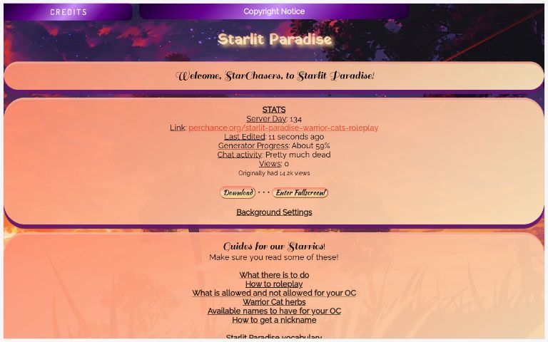 Starlit Paradise ― Perchance Generator