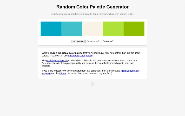 Random Color Palette Generator