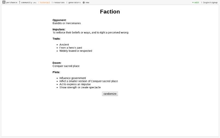 Faction ― Perchance Generator
