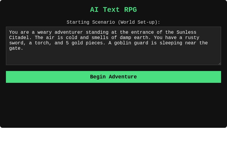 AI Text RPG ― Perchance Generator