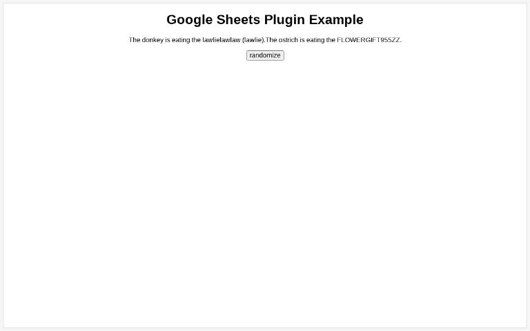 Google Sheets Plugin Example