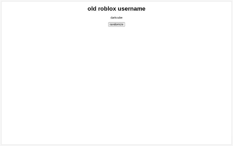 old roblox username ― Perchance Generator