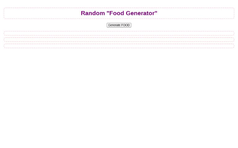 Random "Food Generator"