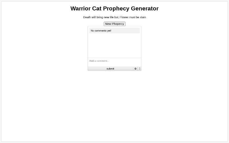 Warrior Cat Prophecy Generator