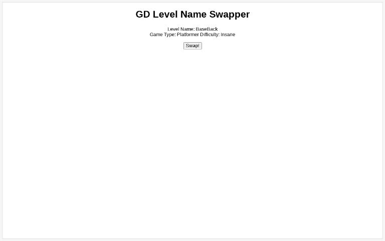 GD Level Name Swapper ― Perchance Generator