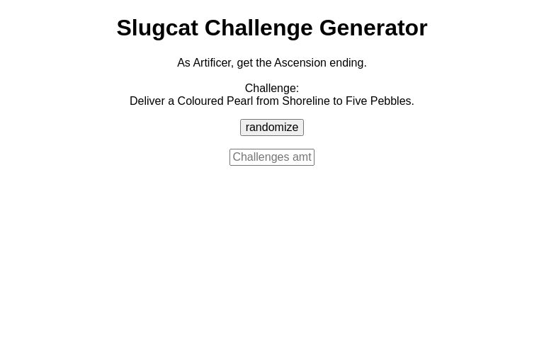 Slugcat Challenge Generator