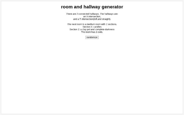 room and hallway generator