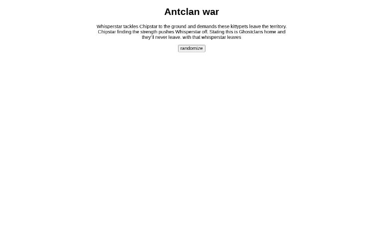 Antclan war ― Perchance Generator