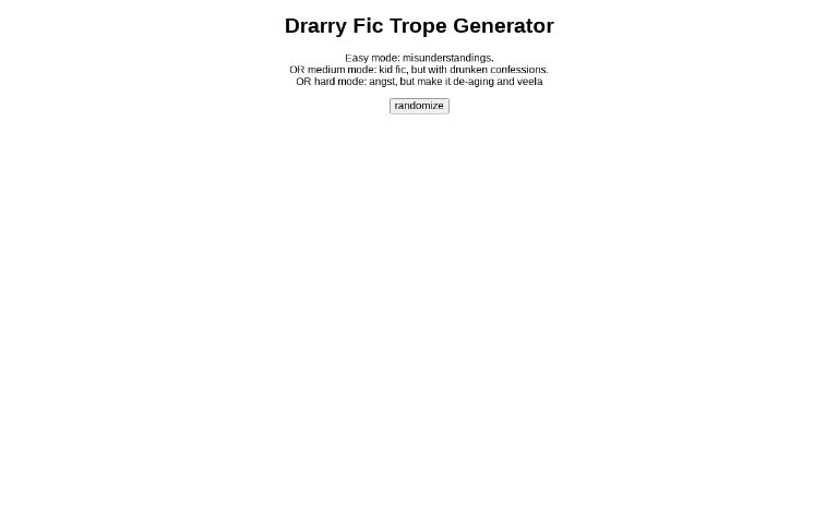 Drarry Fic Trope Generator