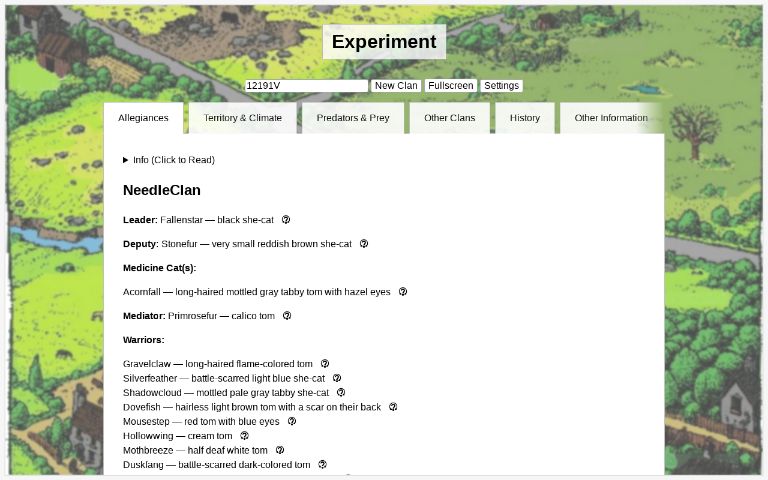 Experiment ― Perchance Generator