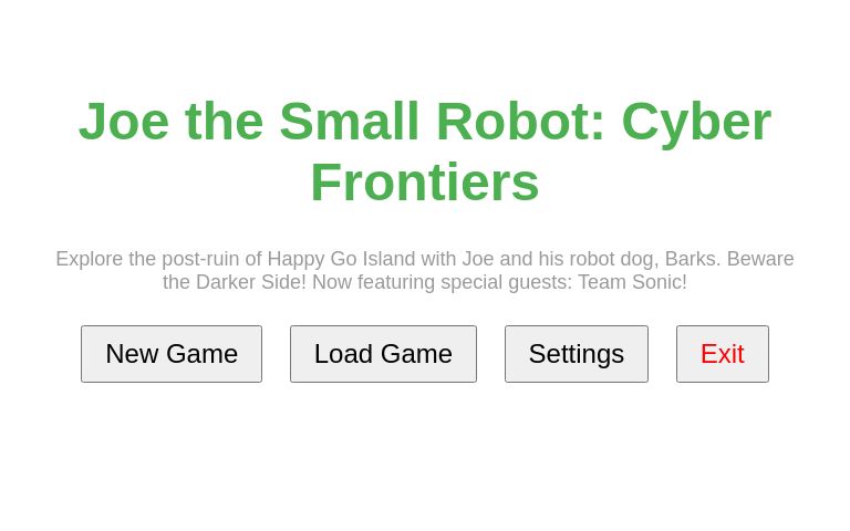 Joe the Small Robot: Cyber Frontiers ― Perchance Generator