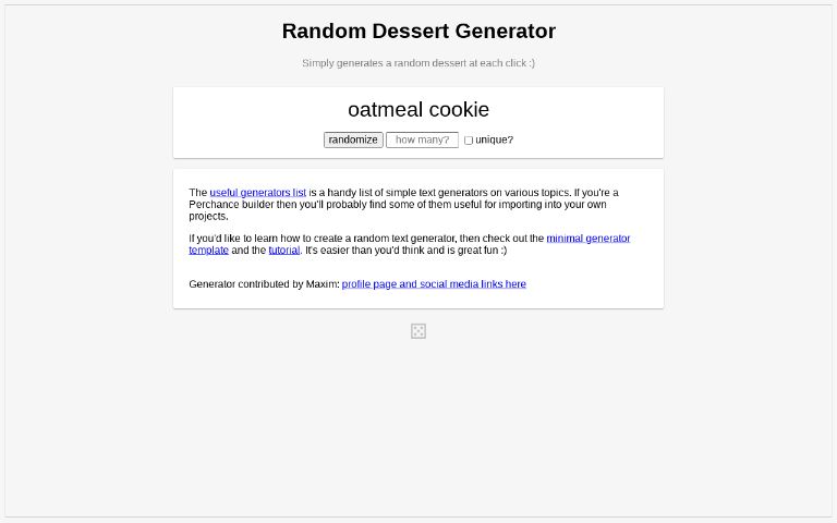 Random Dessert Generator