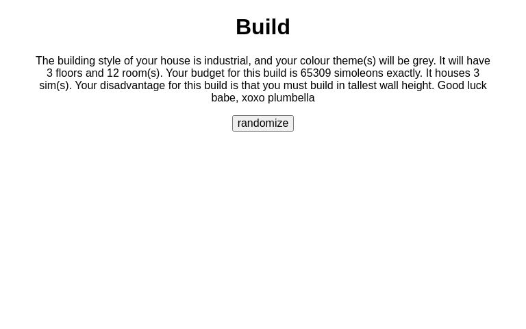 Build ― Perchance Generator