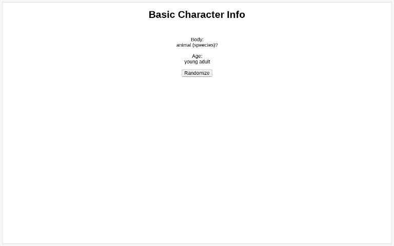 Basic Character Info ― Perchance Generator
