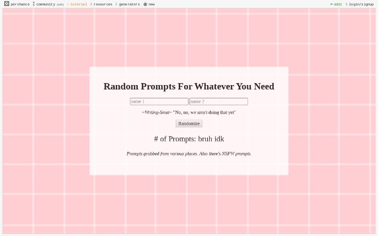 Random Prompts For Whatever ― Perchance Generator