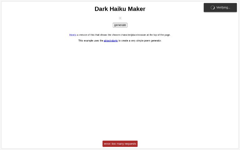 Dark Haiku Maker ― Perchance Generator