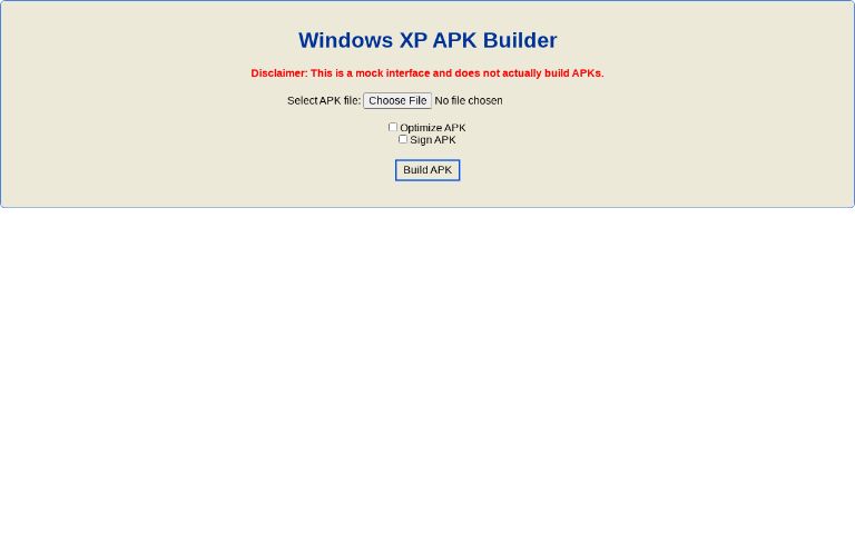 Windows XP APK Builder ― Perchance Generator